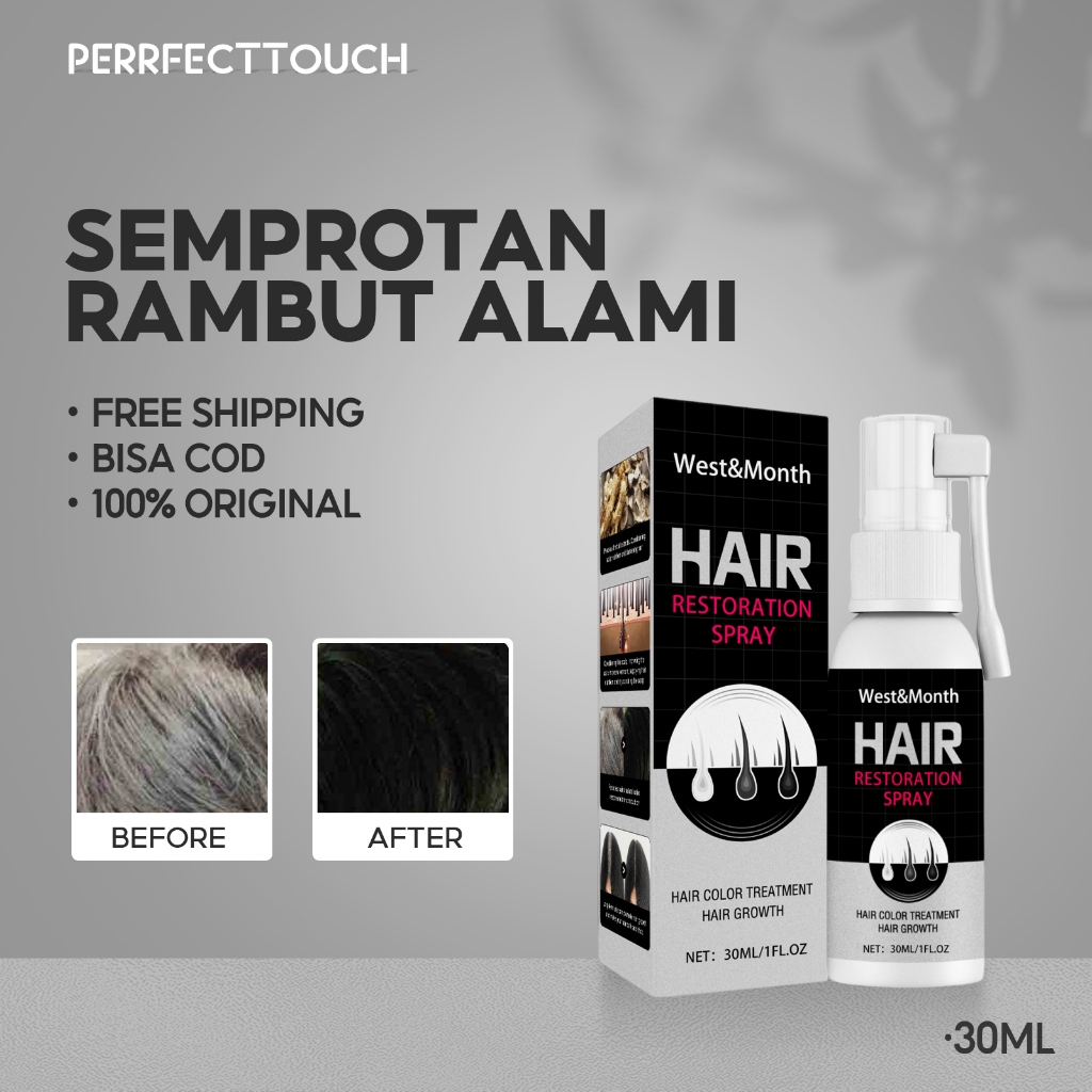 Jual West&Month {100%ORI/COD} Semprotan Rambut Rontok Alami 30ml Spray ...