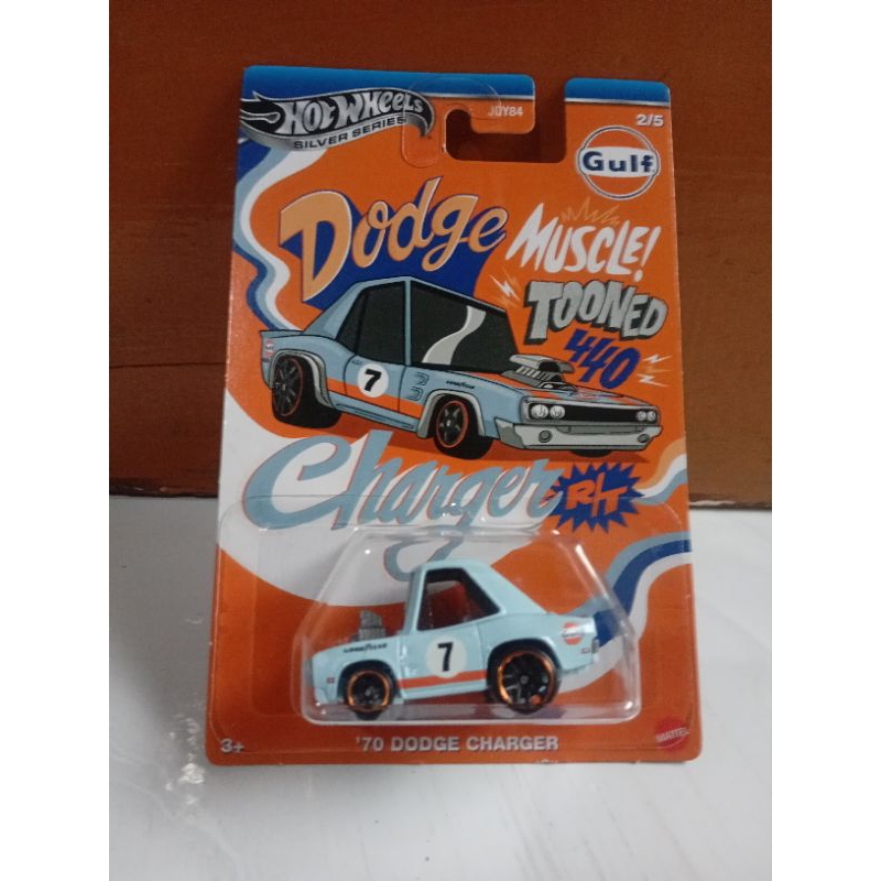 Jual Hotwheels silver series gulf tooned 70 dodge charger error hadap ...