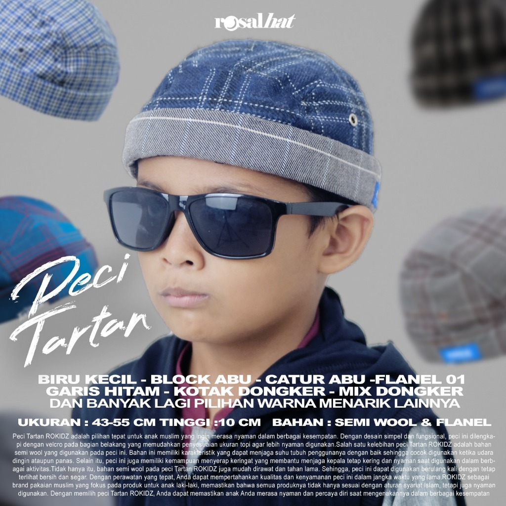 Jual ROSAL ROKIDZ Peci Cap Gaul Tartan - Size Anak | Shopee Indonesia
