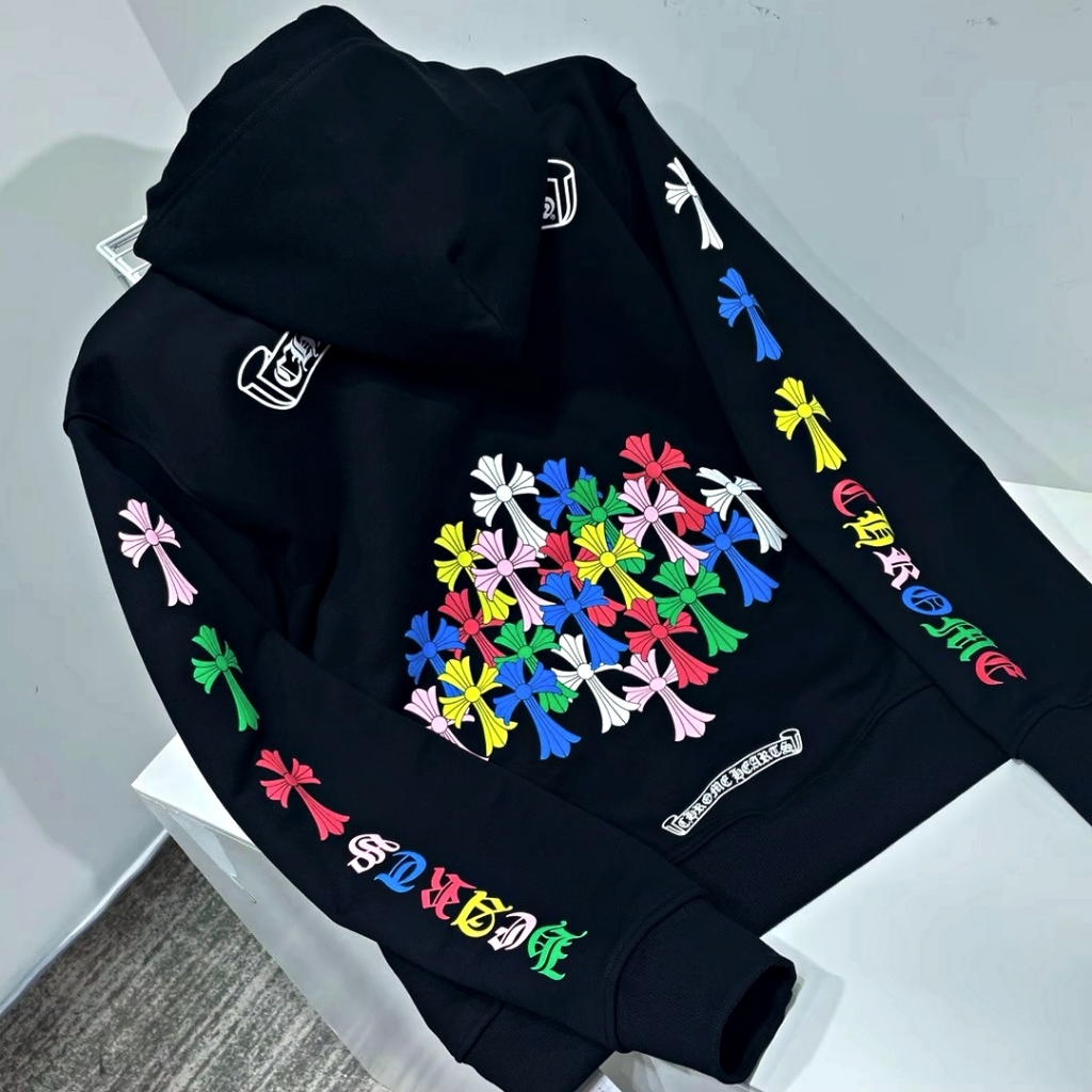 Jual Chrome Hearts Multicolor Cross Logo Zip-Up Hoodie | Shopee Indonesia