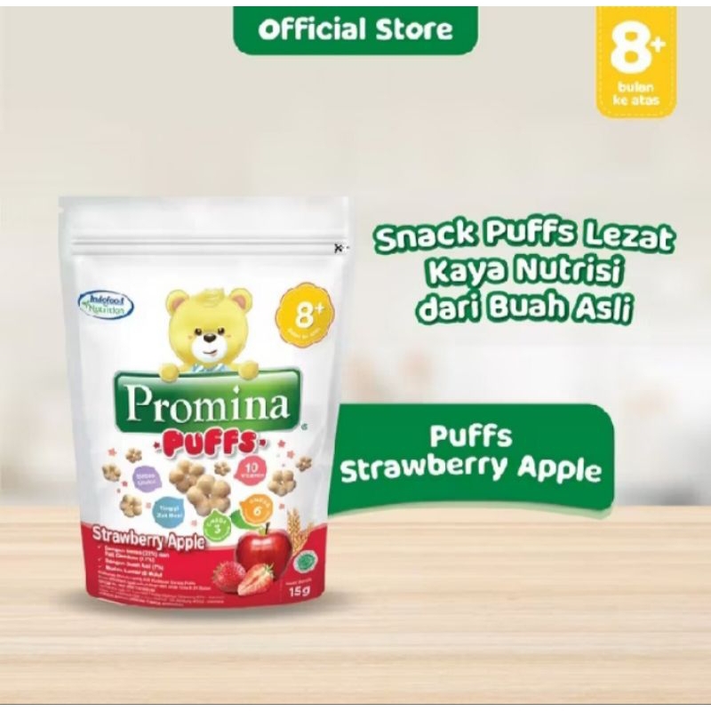 Jual Promina Puffs Snack Bayi Banana/ Blueberry/ Strawberry apple 15 g ...