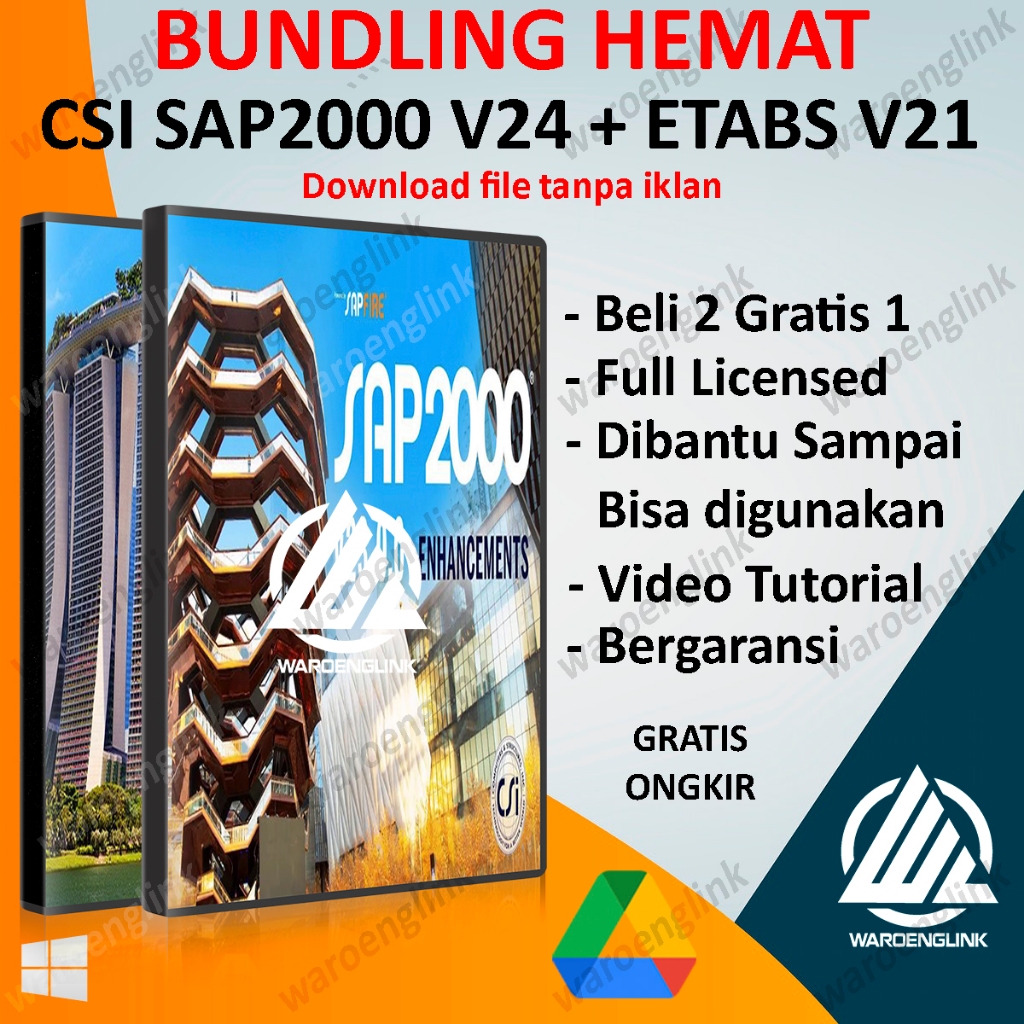 Jual [BUNDLING] CSI SAP2000 v24 + Etabs V21 - for windows | Shopee ...