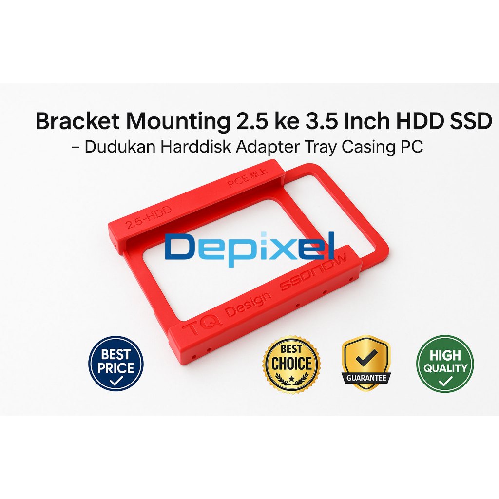 Jual Bracket Mounting 2.5 ke 3.5 Inch HDD SSD – Dudukan Harddisk Adapter Tray Casing PC | Shopee ...