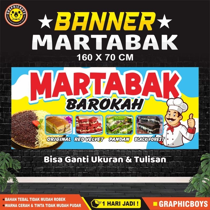 Jual Spanduk Martabak Ukuran 160 X 70 Cm / Banner Martabak Ukuran 160 X ...