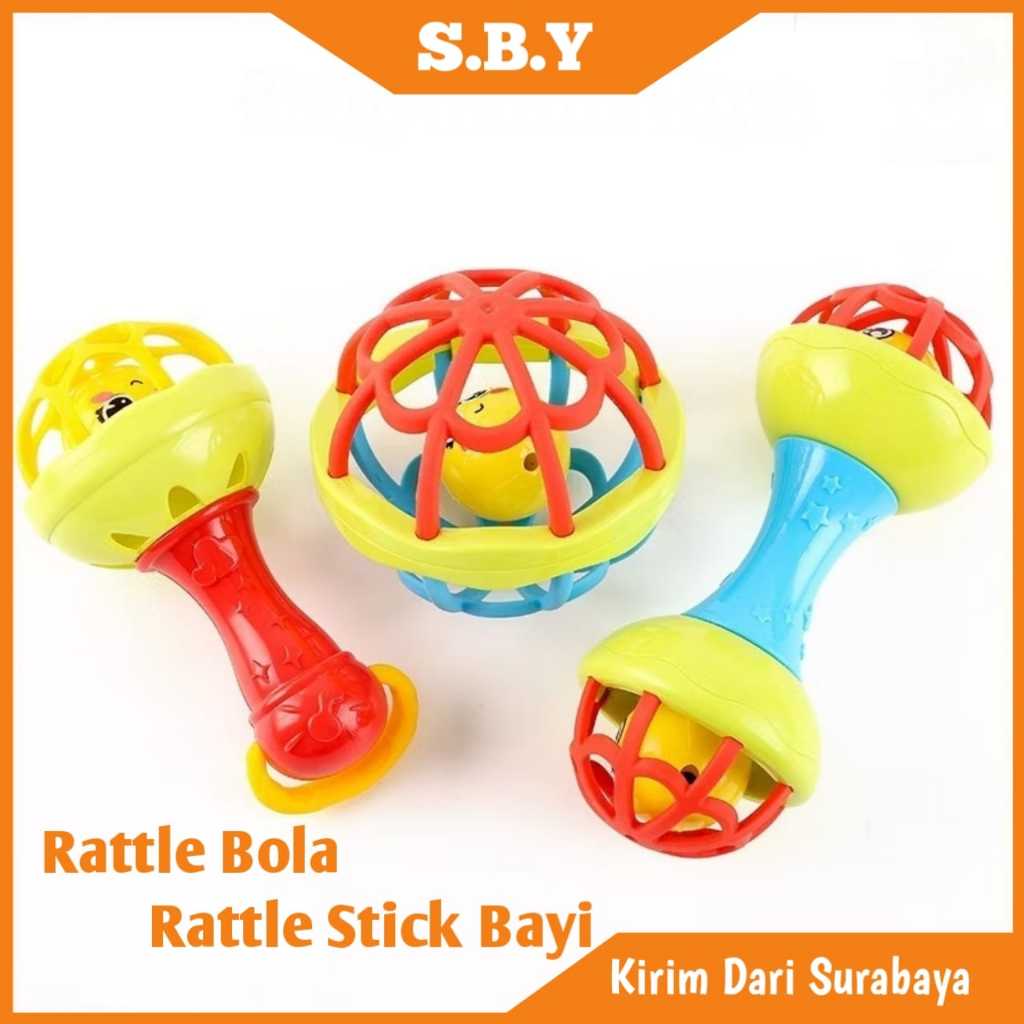 Jual Baby rattle / teether ball / teether rattle stick / Bpa free baby ...