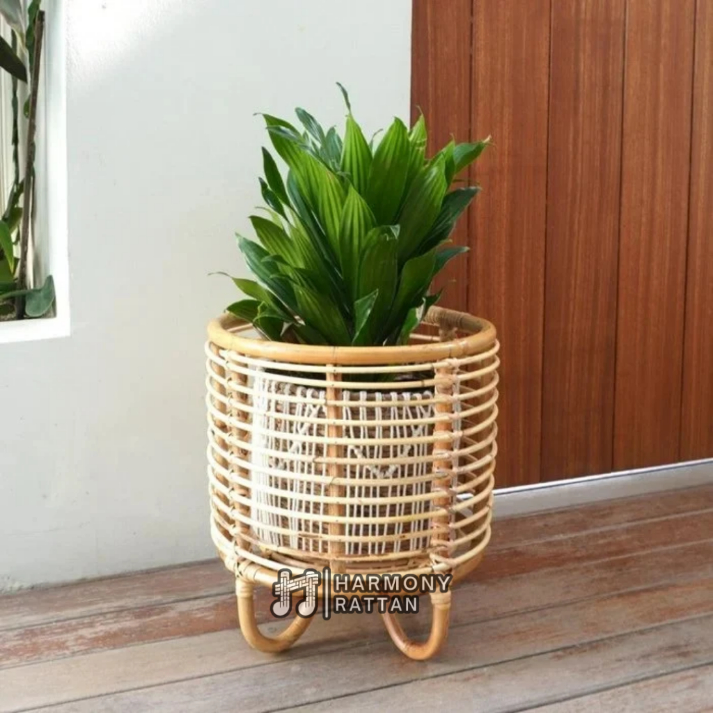 Jual Stand planter rotan tempat dudukan pot bunga untuk dekorasi rumah ...