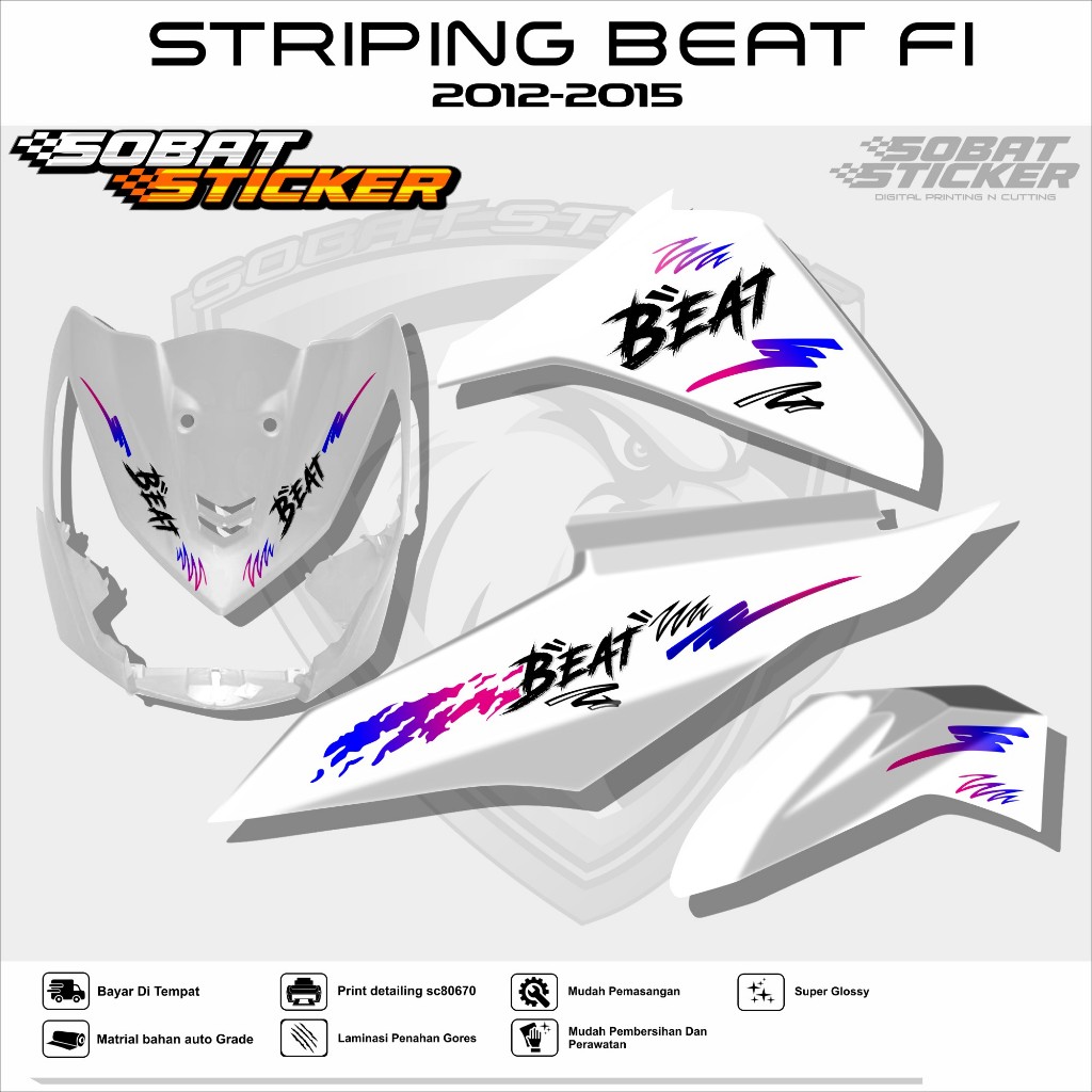 Jual Striping Sticker Variasi Honda Beat FI 2012-2015 Motif Keren ...
