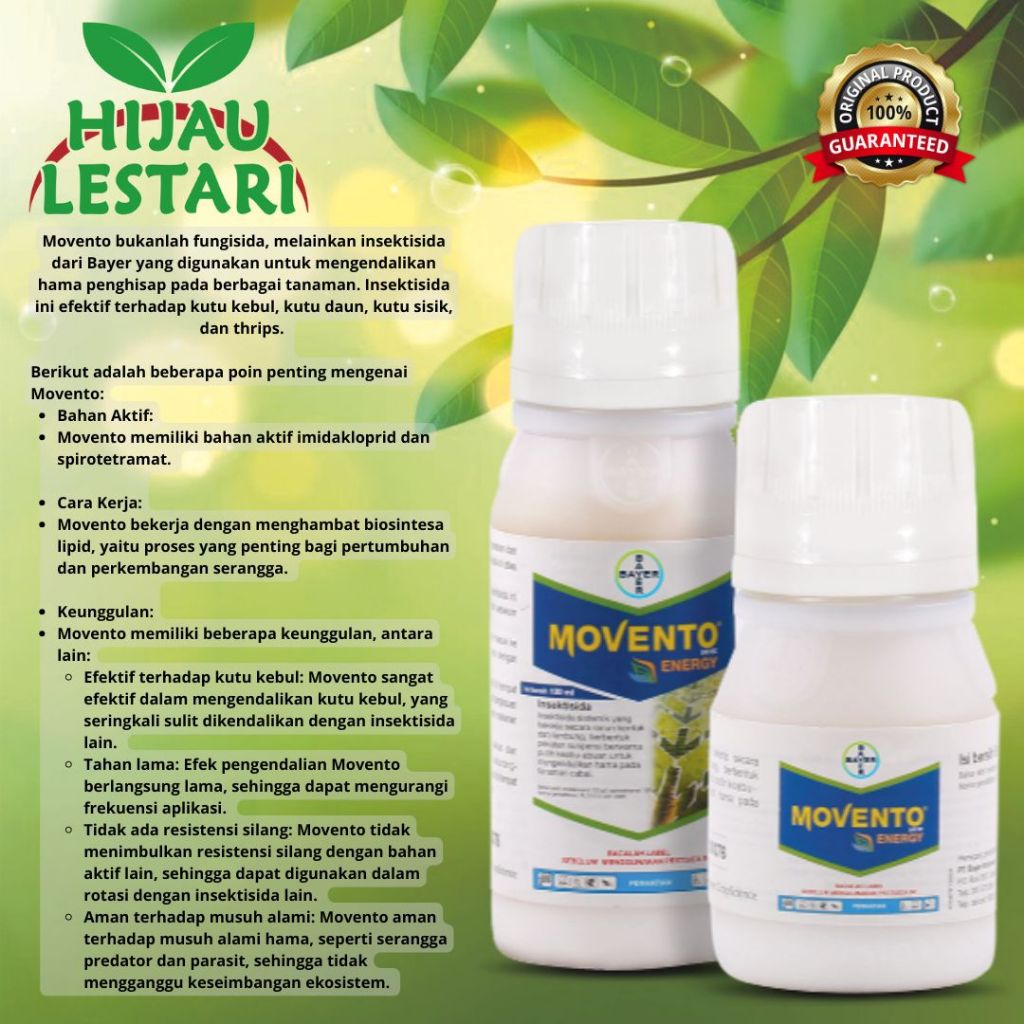 Jual NSEKTISIDA MOVENTO ENERGY 240 SC 100 ML ORIGINAL | Shopee Indonesia