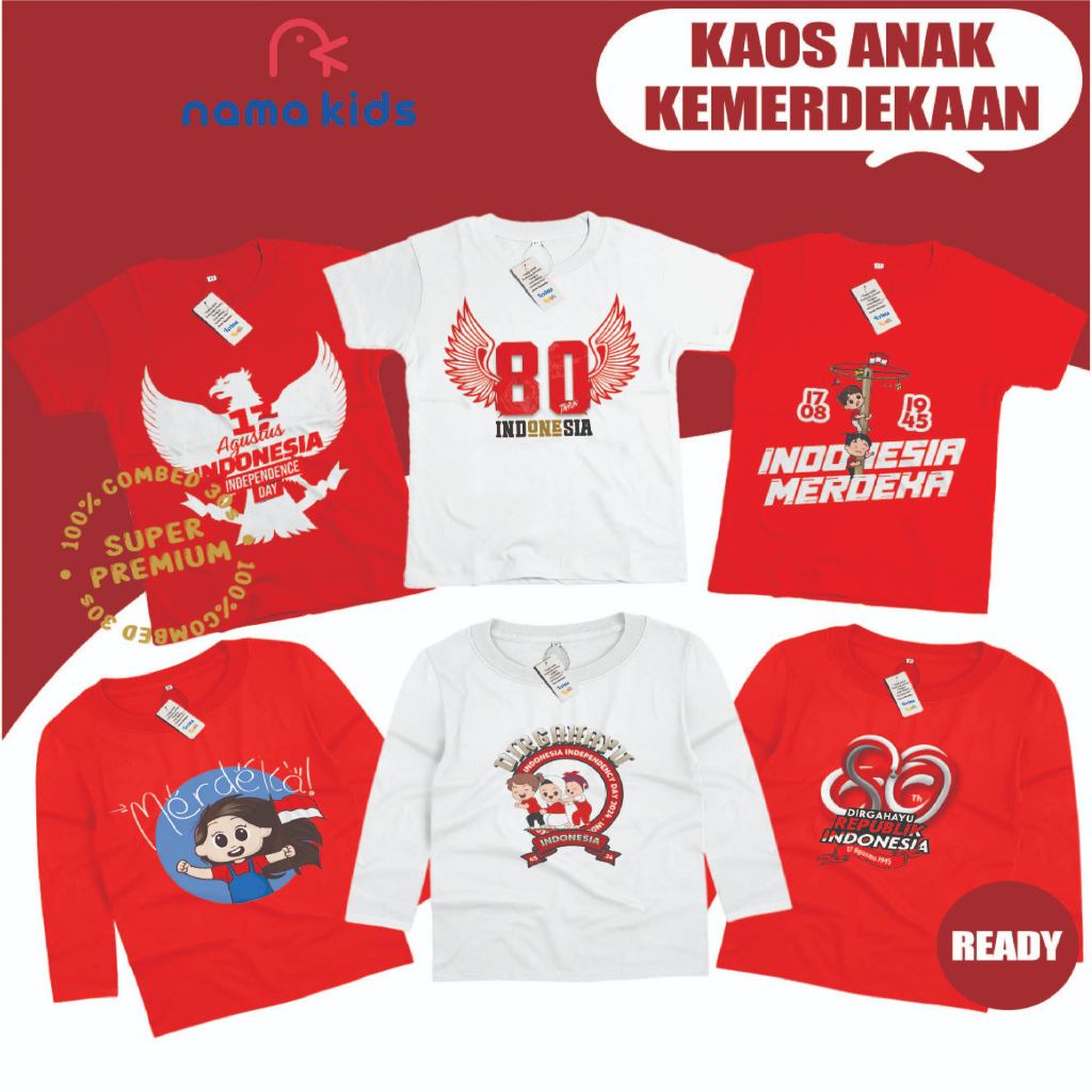 Jual Kaos Anak Kemerdekaan Indonesia 17 agustus agutusan HUT RI ...