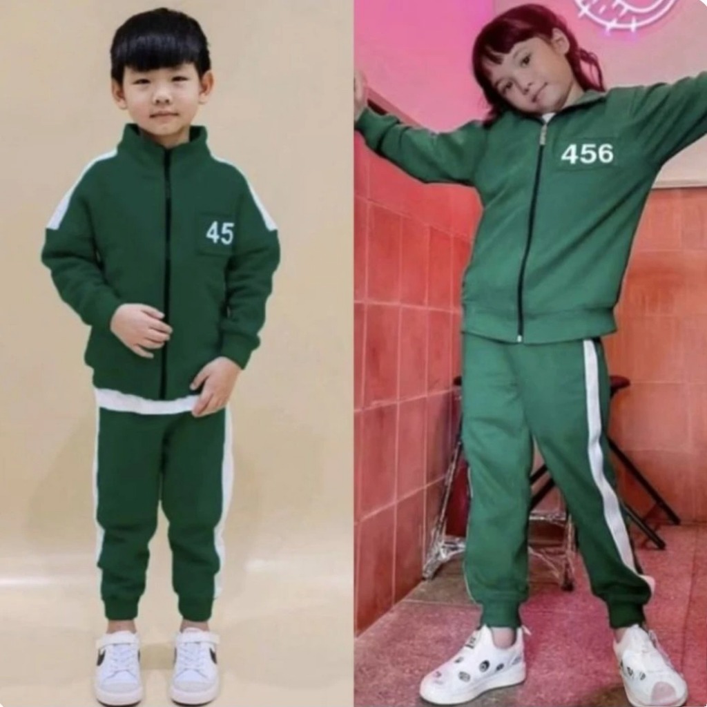 Jual setelan jaket squid game pakaian anak laki laki dan perempuan ...