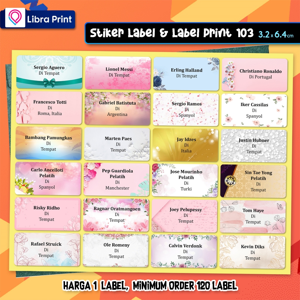 Jual Cetak Stiker Label 103 Polos & Motif / Print Label Nama Undangan ...