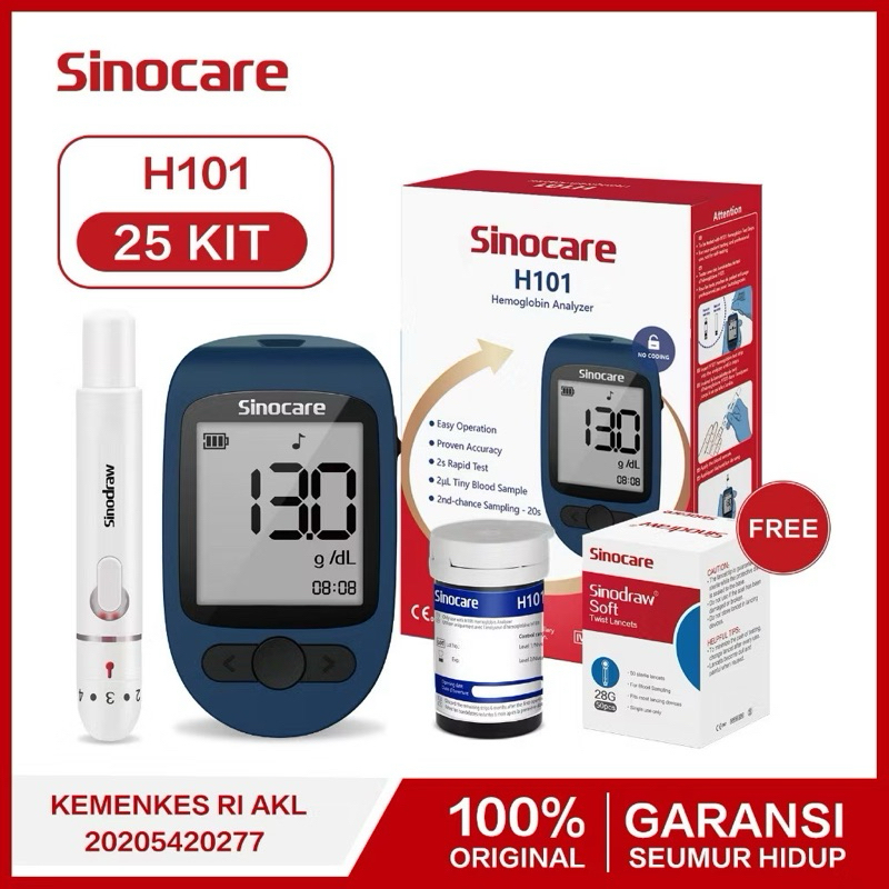 Jual Alat Cek Darah Hemoglobin H101 Sinocare Alat Tes HB Tersedia ...