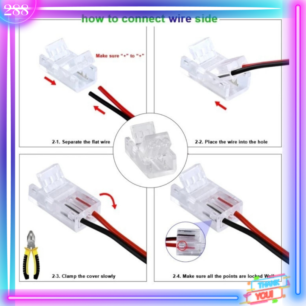 Jual Sambungan Konektor Led Strip 12v 24v 2835-5050 COB Jepit Connector ...
