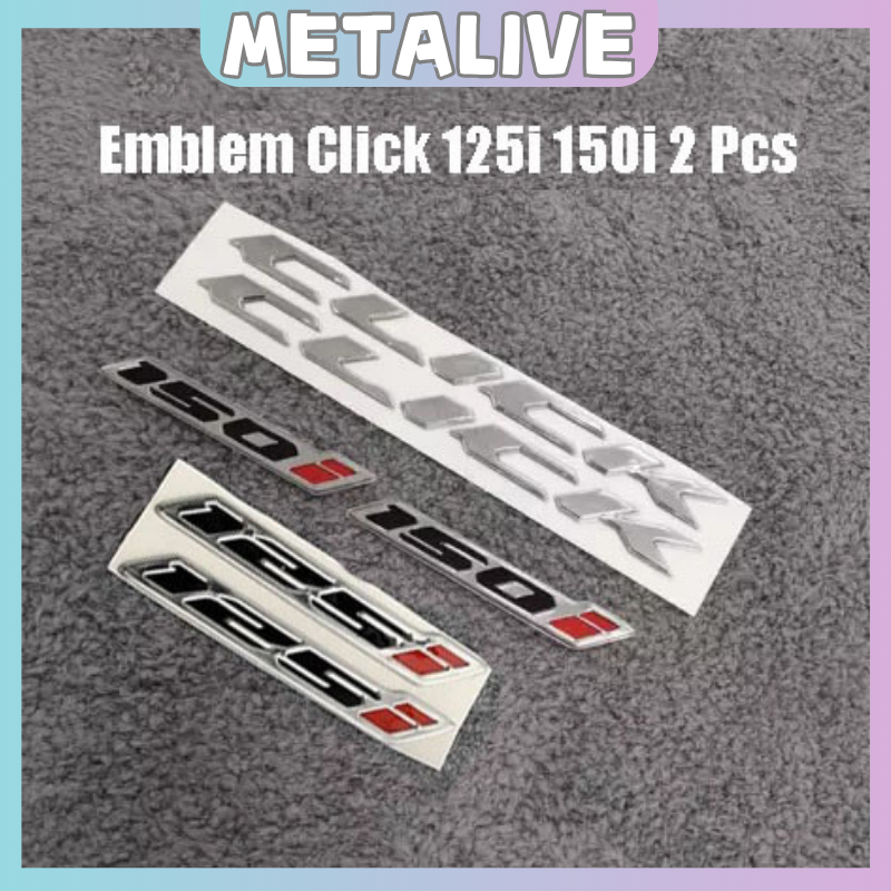 Jual 2 Pcs Emblem Click 125i 150i Full Chrome Emblem Motor Click Emblem ...