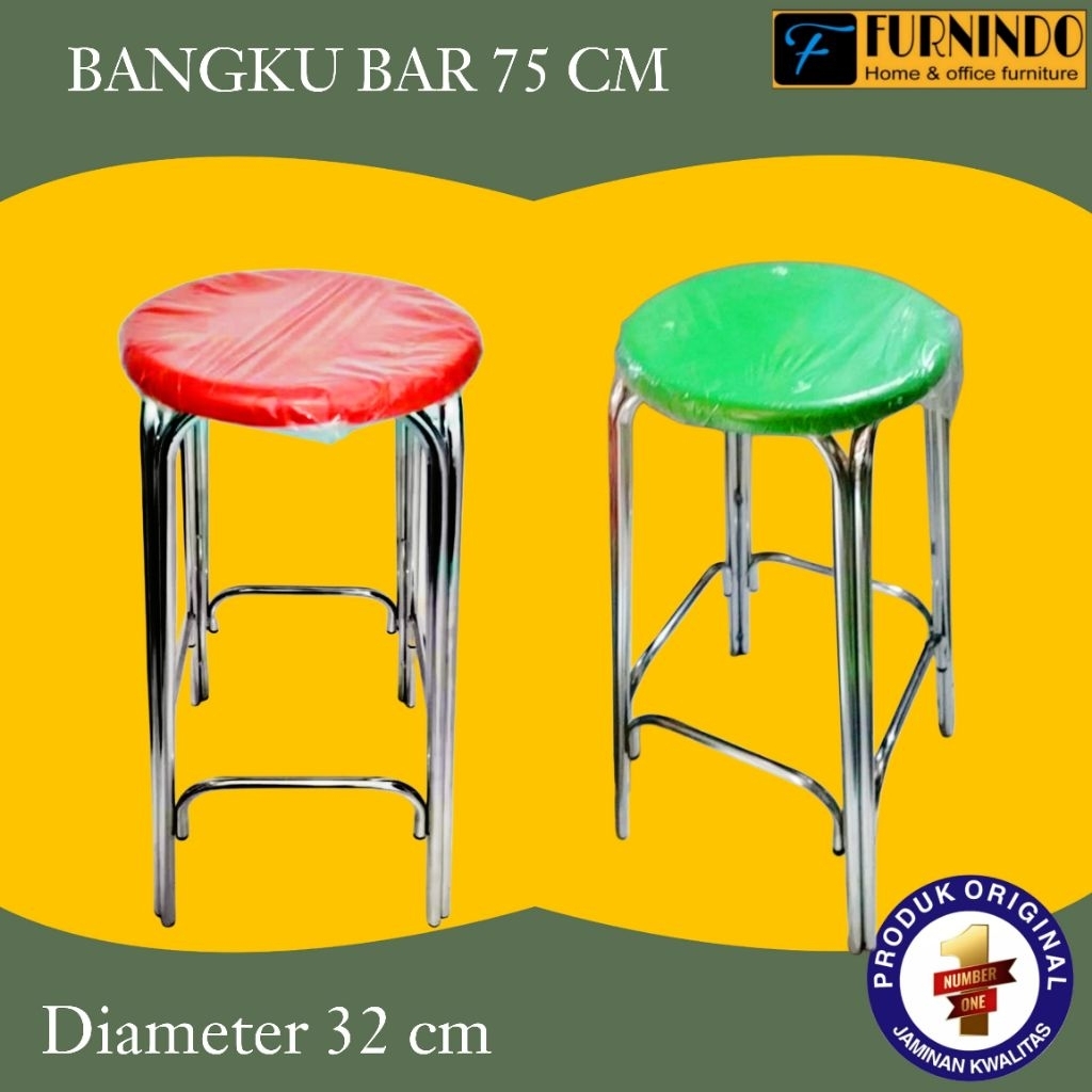 Jual Bangku Bar stainless tinggi 75 cm bangku caffe bangku bakso ...