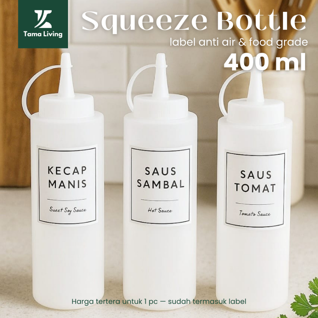 Jual TAMA LIVING Botol Saus 400 ml Saus Sambal Kecap Mayones Food Grade ...