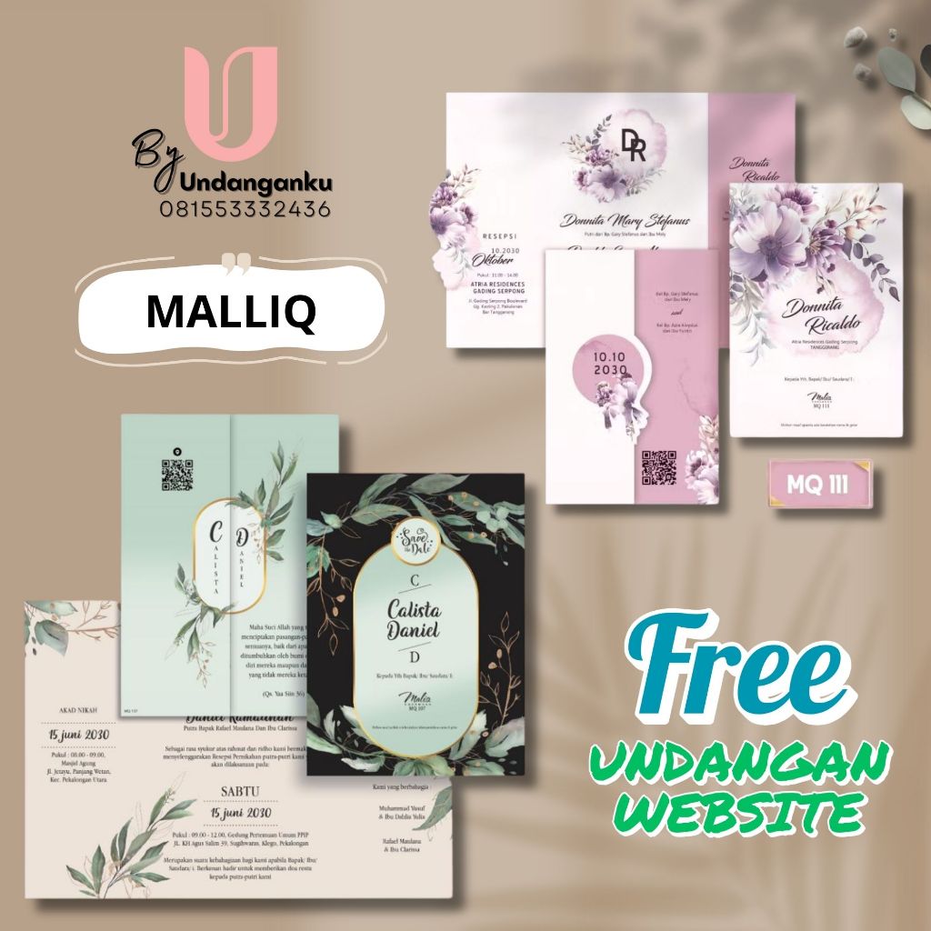 Jual UNDANGAN PERNIKAHAN CETAK | UNDANGAN AESTHETIC FLORAL | UNDANGAN ...