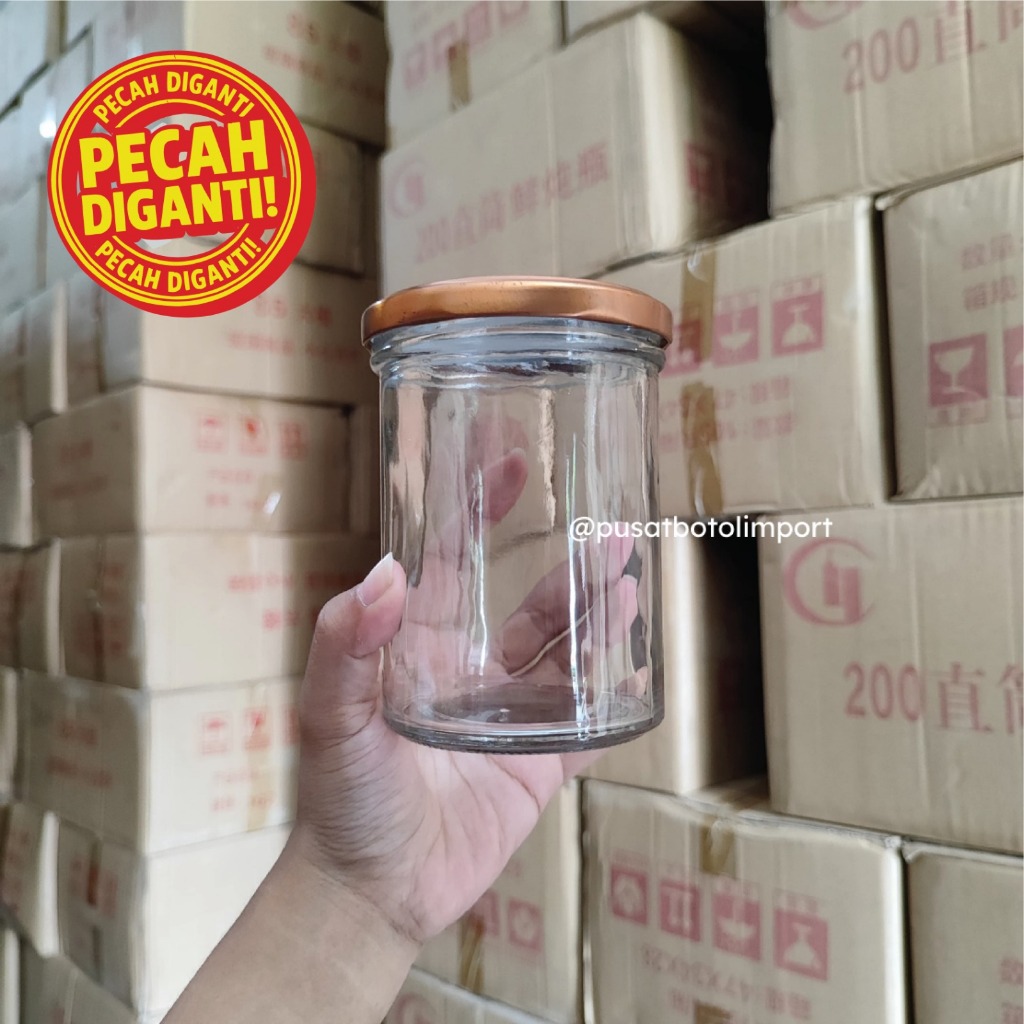 Jual ‼️ PECAH DIGANTI ‼️ Jar Kaca Bulat Mulut Lebar Toples Kaca / Round ...