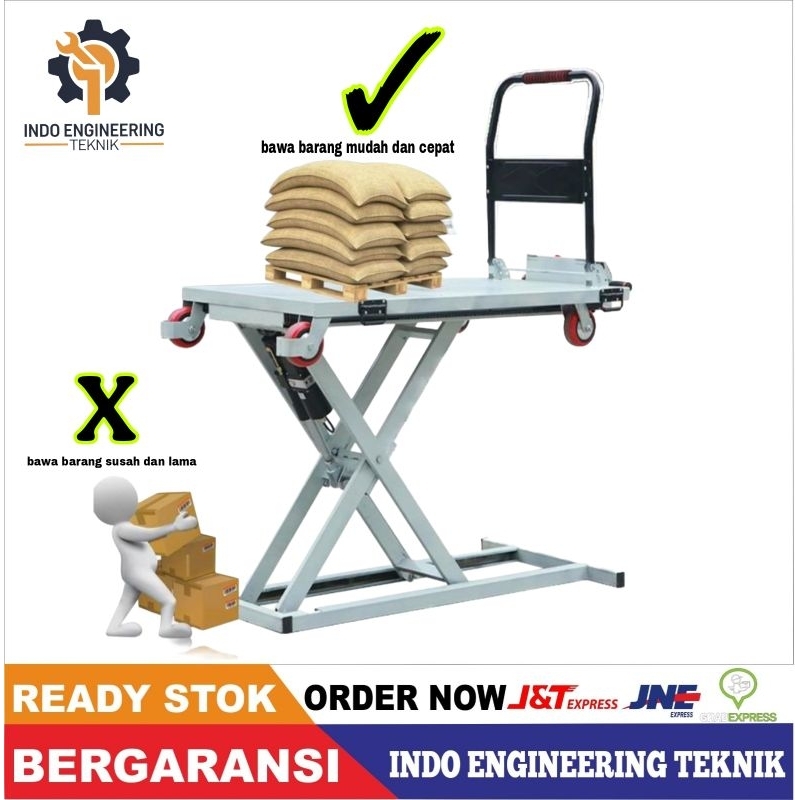 Jual Lean Pipe Trolley Mobile Keranjang Gerobak Troly Barang Electrik ...