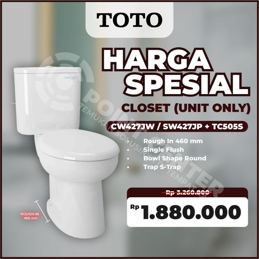 Jual TERBAIK TOTO PROMO KLOSET DUDUK CW427J / SW427+TC505S | Shopee ...