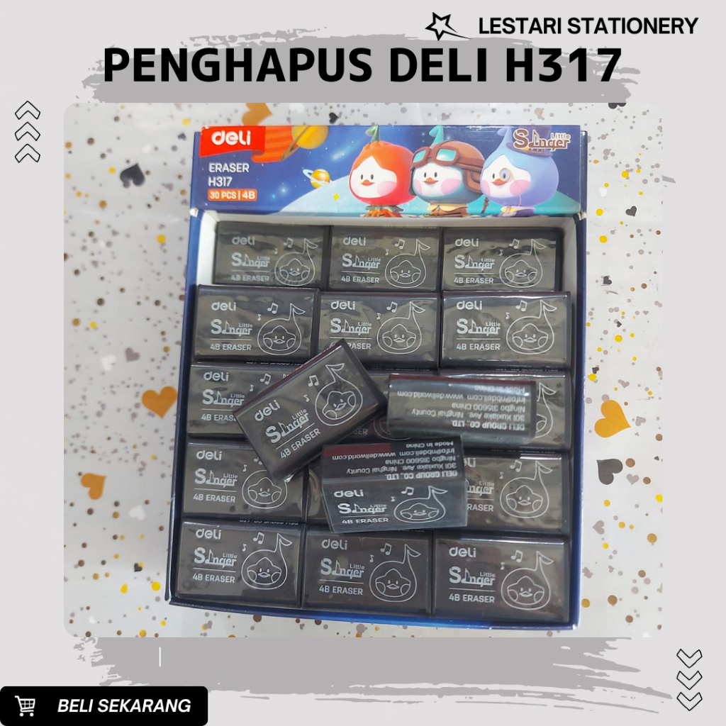 Jual penghapus Pensil Hitam Deli E317 | Penghapus Pensil 4B | Penghapus ...