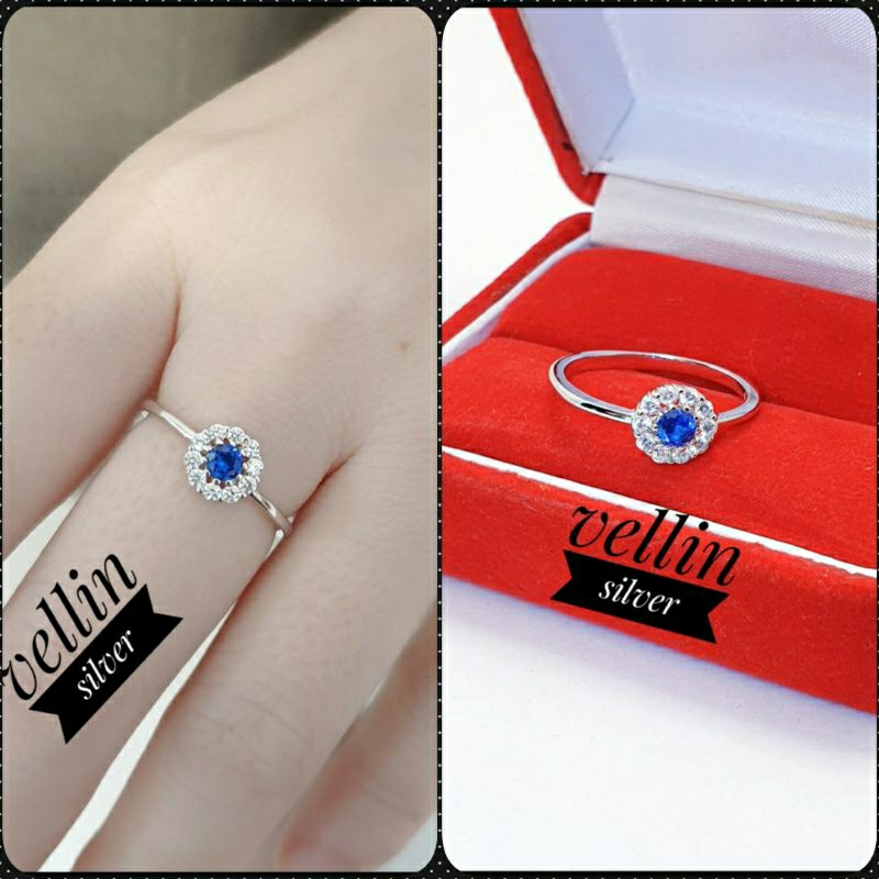 Jual Cincin Perak Wanita 925 Lapis Emas Putih - Perhiasan Cincin Rings ...