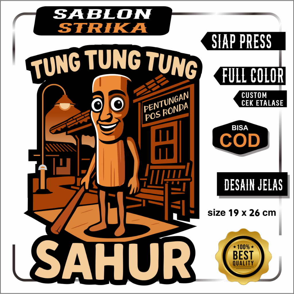 Jual sablon strika anomali tung tung tung sahur siap press / stiker ...
