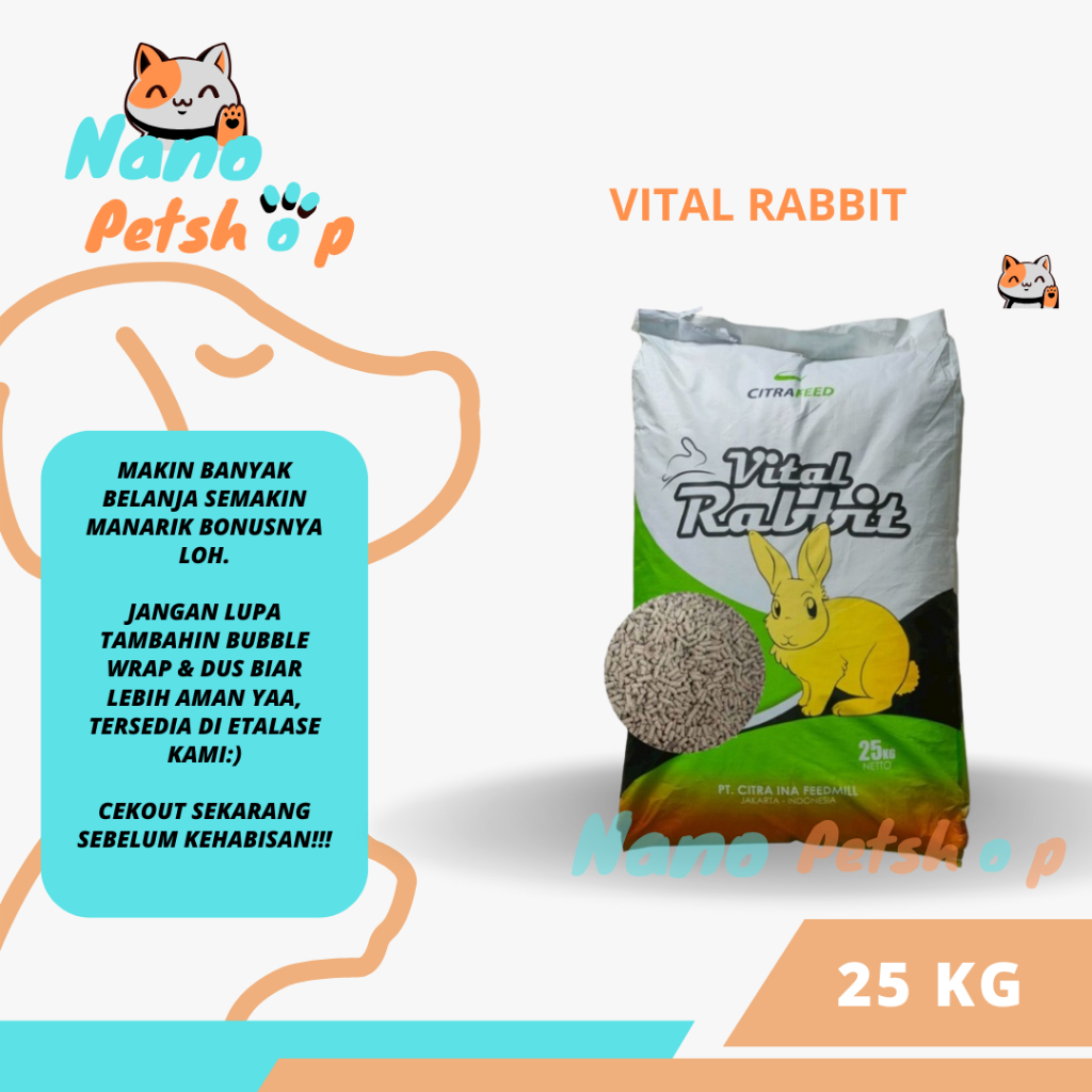 Jual Makanan Kelinci - Vital Rabbit 25 KG (Instan) | Shopee Indonesia
