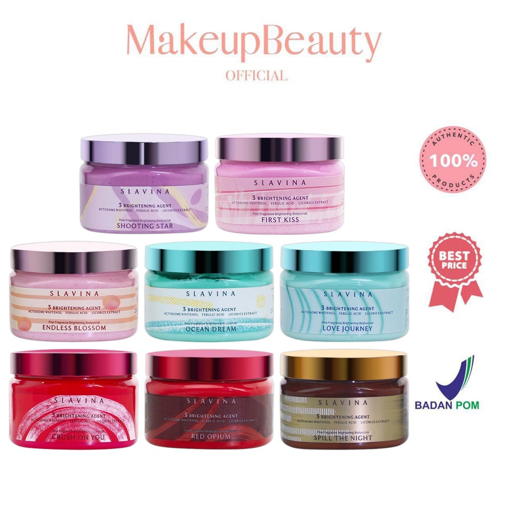 Jual SLAVINA Organic Rice Body Scrub 300ml | Lulur eksfoliasi badan ...