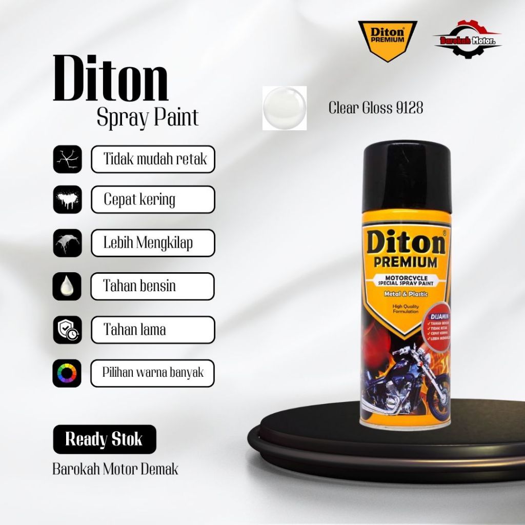 Jual DITON PREMIUM CAT SEMPROT STANDARD - CLEAR GLOSS + ACTIVATOR (9128 ...
