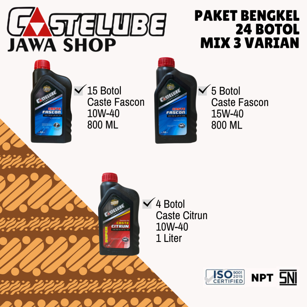 Jual Castelube - Paket Special Bengkel Mix 3 Varian (24 Botol) | Shopee ...