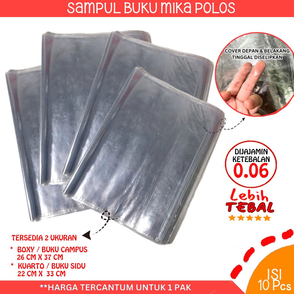 Jual Sampul Buku Mika Kwarto / Boxy Mika Tebal isi 10 lembar Sampul Buku Sidu BENING KUARTO SIAP ...