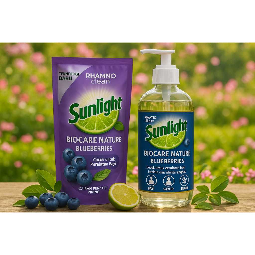 Jual Sunlight Biocare Nature 585 ml Free Botol Pump 500ml Membersikan ...