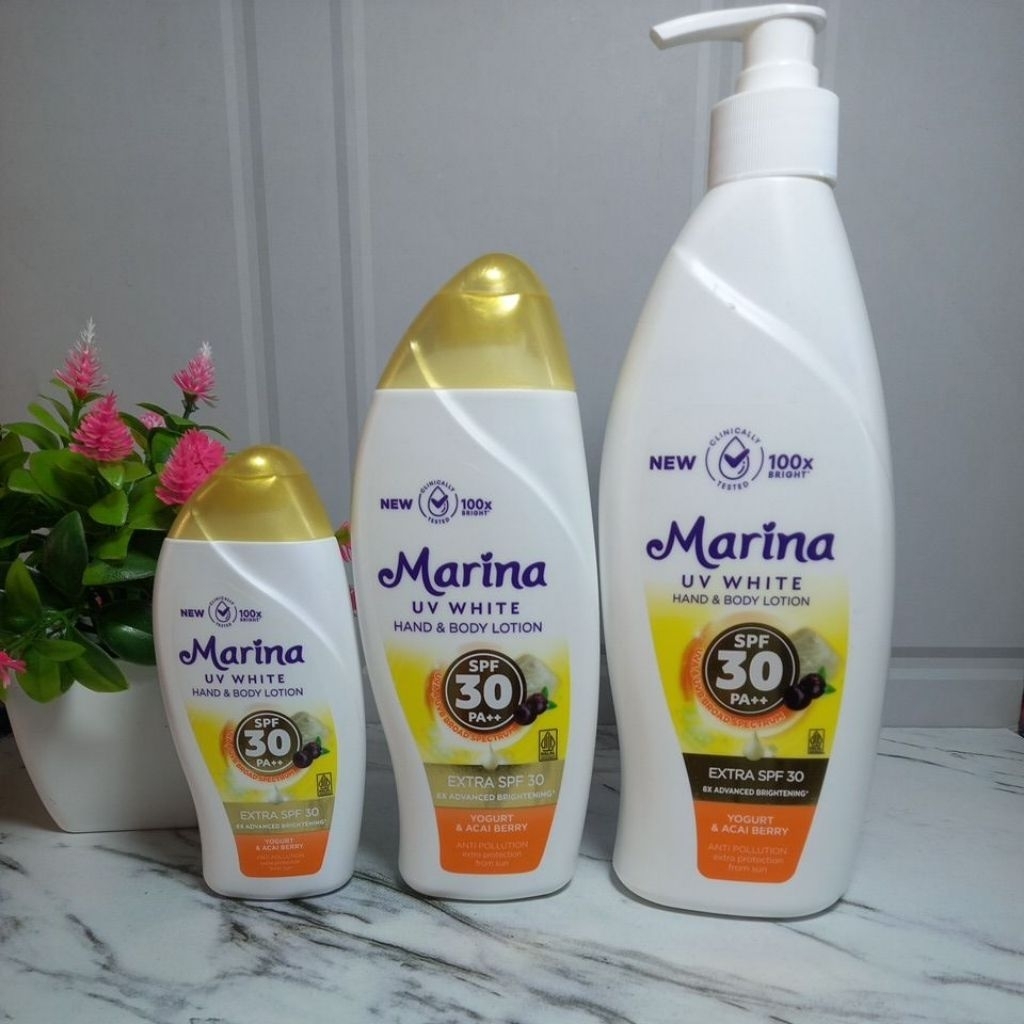 Jual Marina SPF 30 Body Lotion Extra SPF 30 Anti Pollution UV White 185 ...