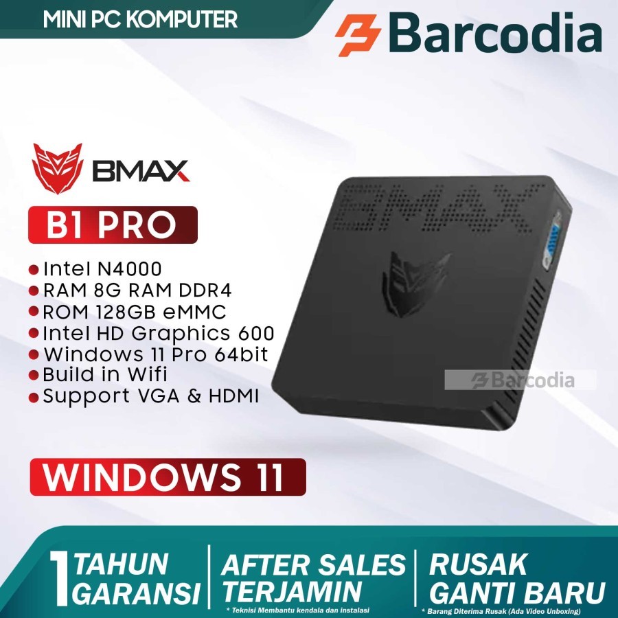 Jual BARCODIA Mini Pc Intel Celeron Series Windows 11 Wifi HDMI VGA ...