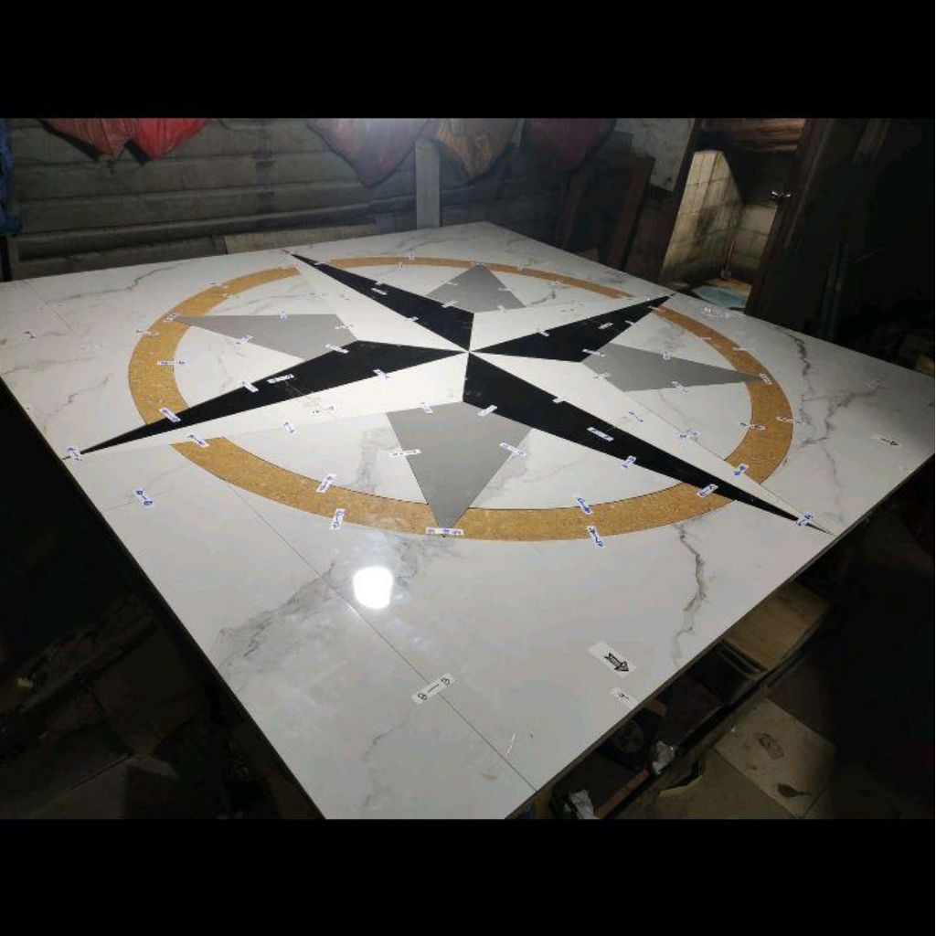 Jual granit pola mozaik motif bintang kompas ukuran 300x300 - Circle V ...