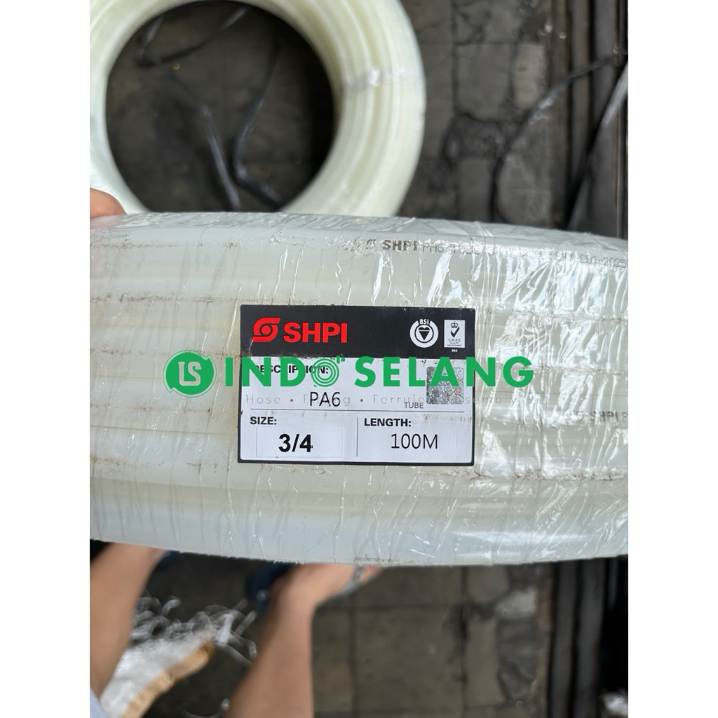 Jual NYLON TUBING 3/4” BENING PUTIH 100 METER 1 ROLL / PA6 SELANG ANGIN NILON TUBE HOSE SHPI ...