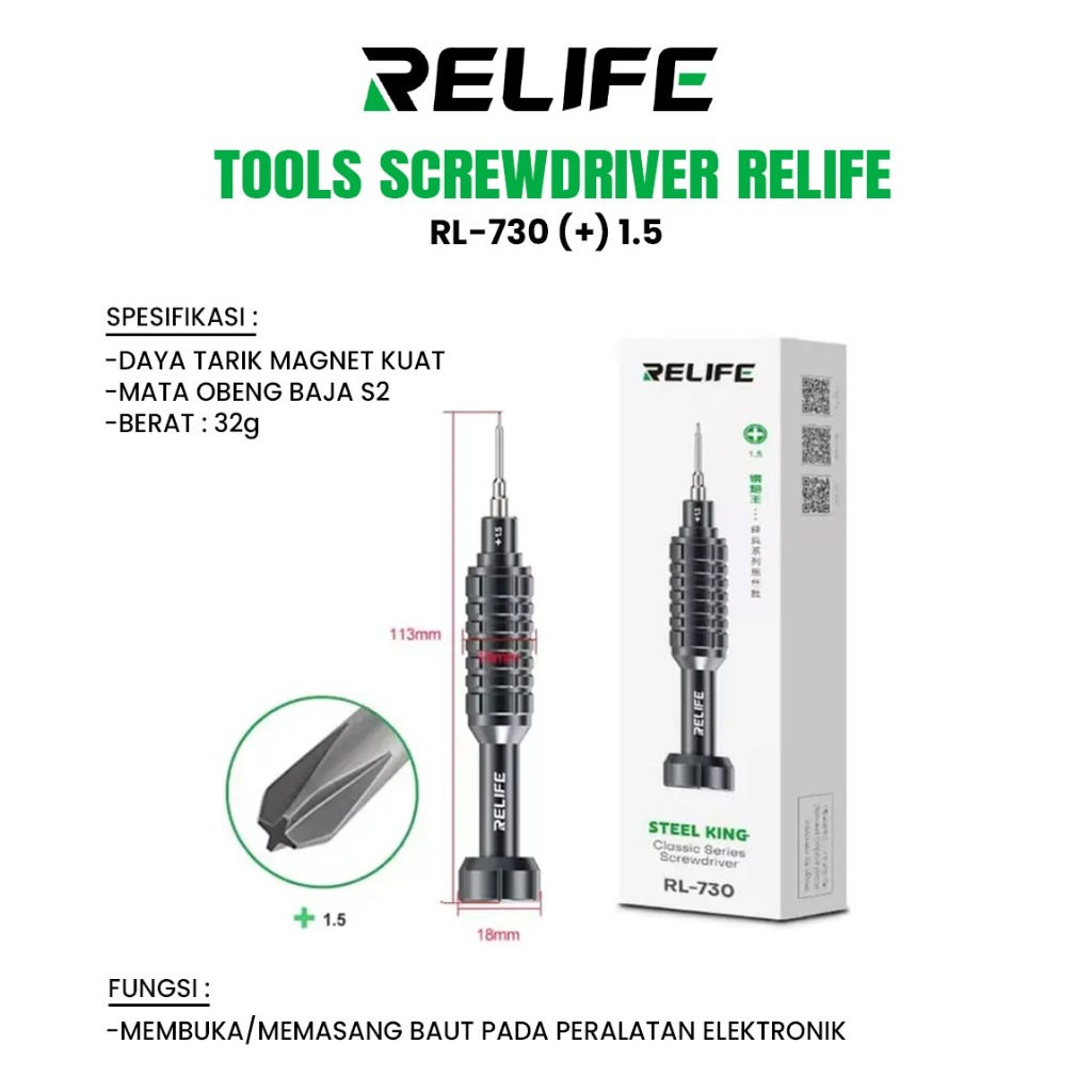 Jual OBENG SATUAN MAGNET RELIFE RL-730 / Relife Magnet | Shopee Indonesia