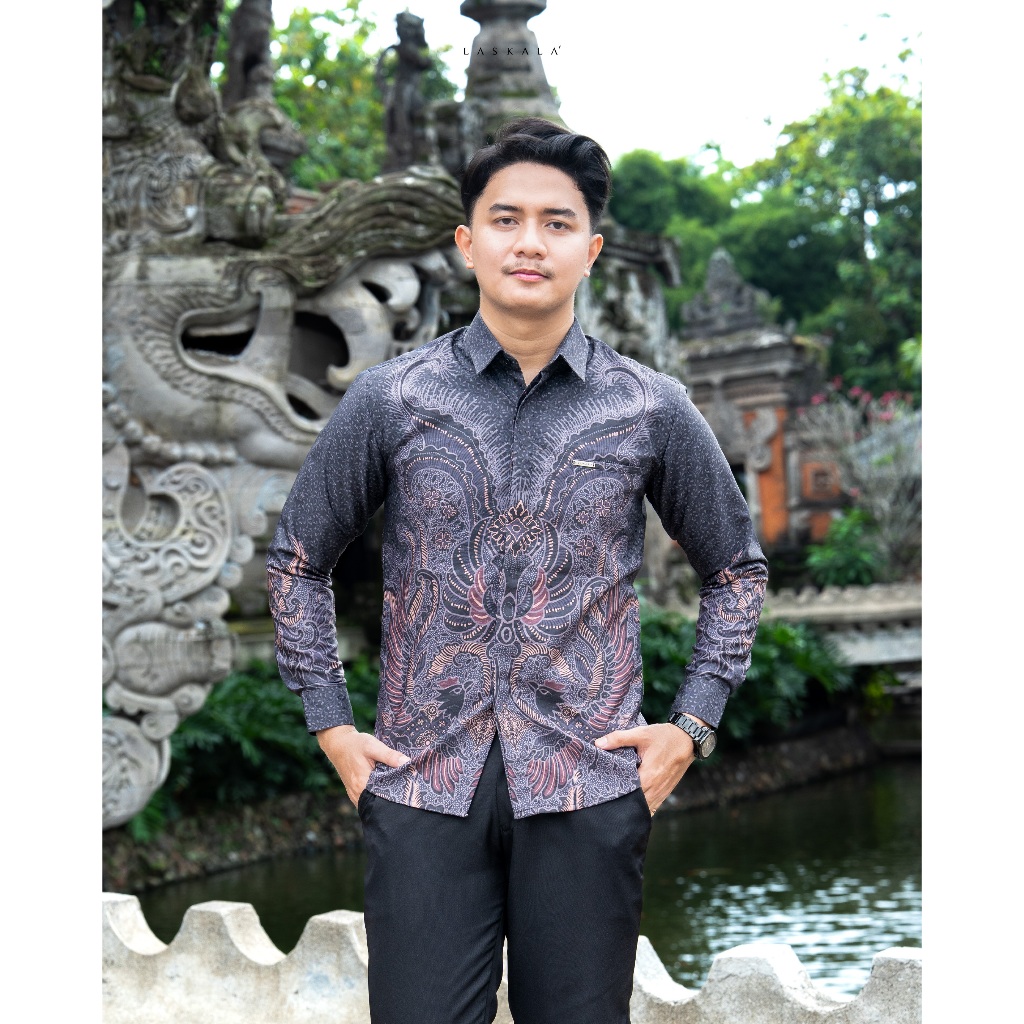 Jual Laskala Batik Premium Nakula Kemeja Batik Pria Slimfit Lengan Panjang | Shopee Indonesia