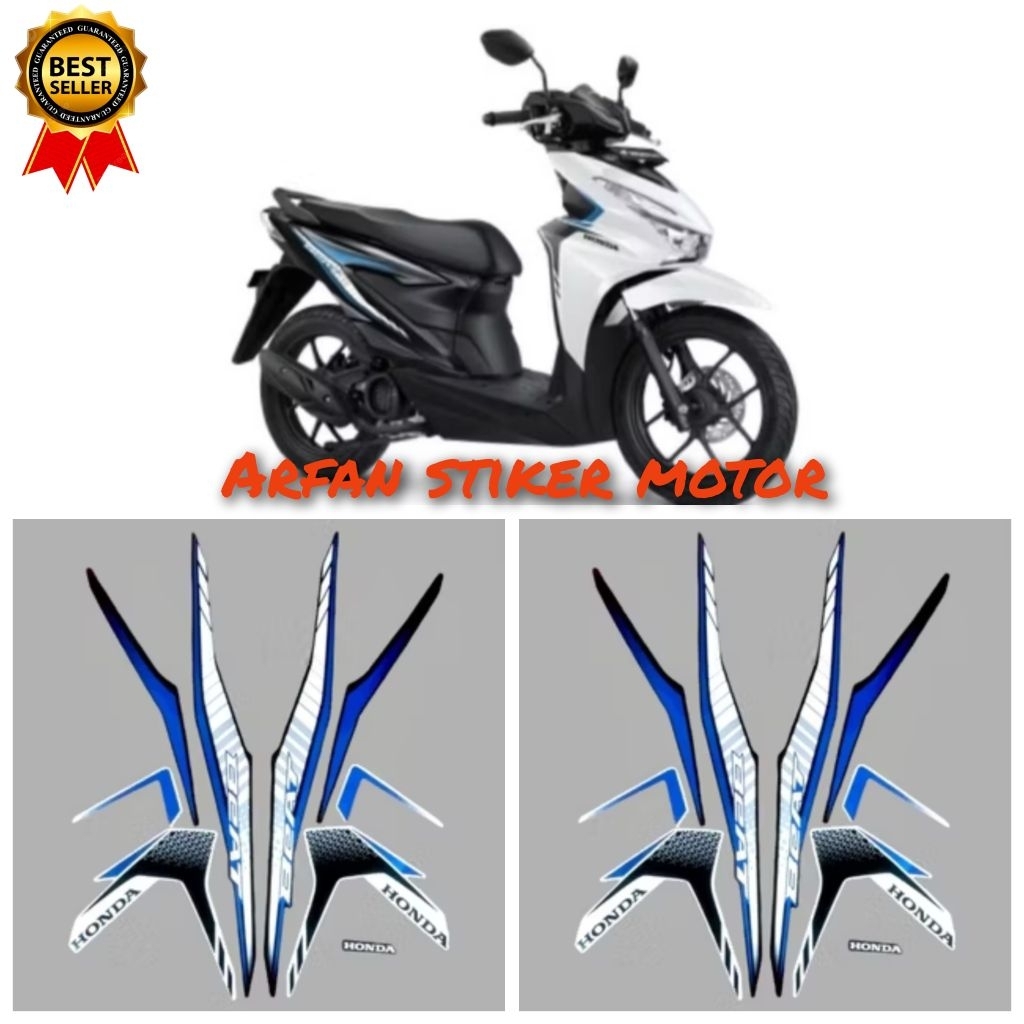 Jual striping list stiker honda beat fi 2024 deluxe cbs putih hitam ...