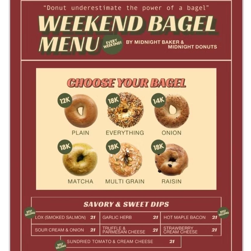 Jual Midnight Baker BAGEL special menu weekend | Shopee Indonesia