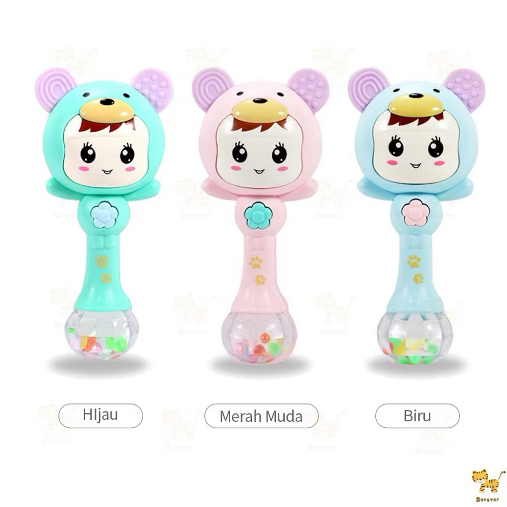 Jual Lynia Store - Mainan Bayi Tongkat Rattle Teether Musik Lampu Kelap ...