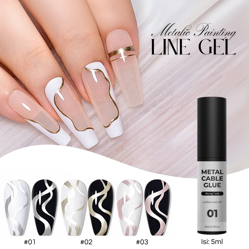 Jual MSY Rising Lady Line Gel Metal 5ML Nail Art Kutek Line Gel ...