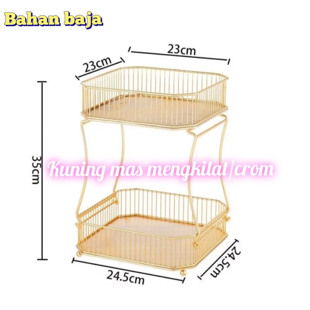 Jual tray buah 2 susun/keranjang serbaguna bahan besi | Shopee Indonesia