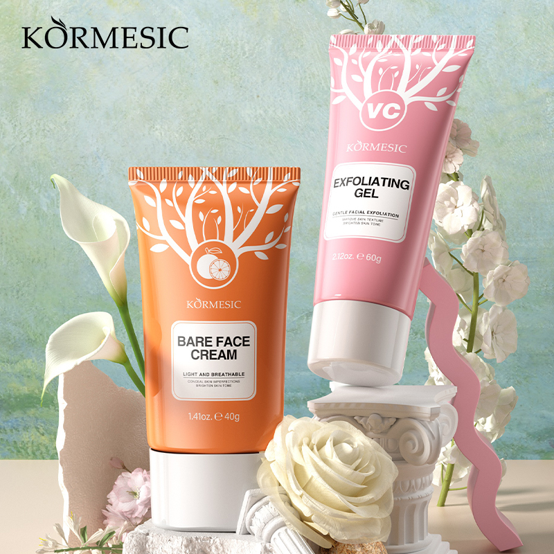 Jual Kormesic Exfoliating Gel + Bare Face Cream | Paket Eksfoliasi & Krim Wajah Natural Look ...