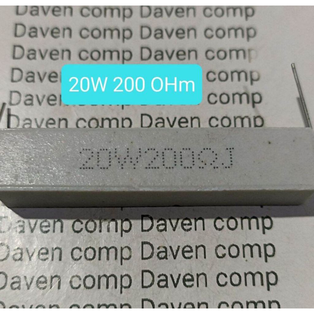 Jual RESISTOR KAPUR 20W 200 OHM RESISTOR TAHANAN 20WATT 200ohm 20 watt ...