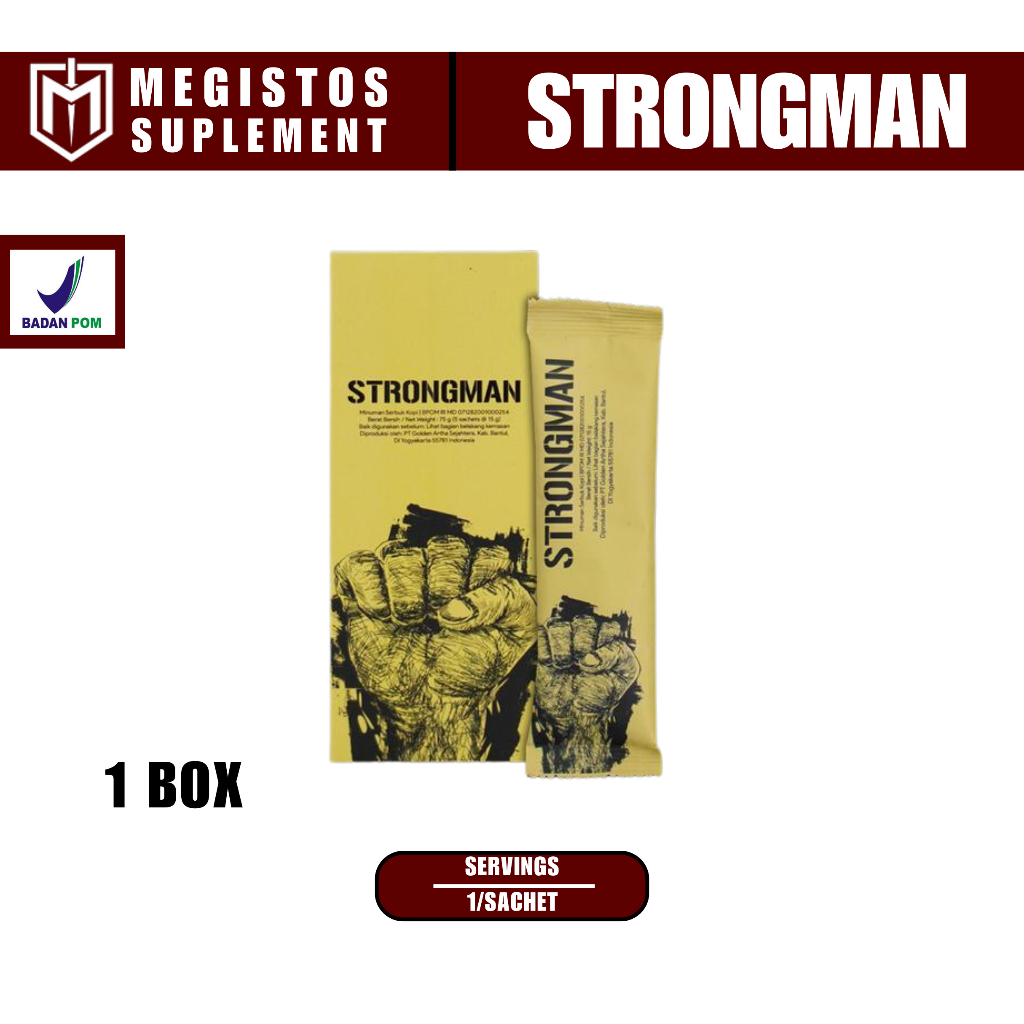 Jual STRONGMAN kopi Stamina Pria 1 BOX/5 Sachet/5 Servings (dijual per ...