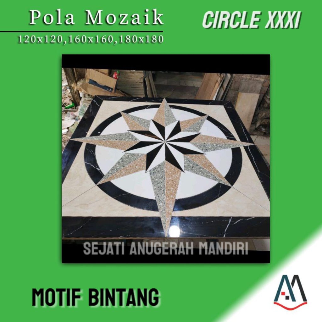 Jual granit pola mozaik motif bintang ukuran 120x120 - circle XXXI ...