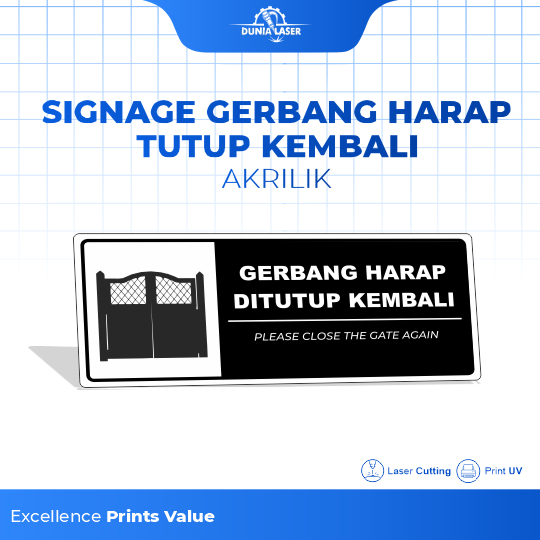 Jual Acrylic Sign Board Gerbang Harap Tutup Kembali Signage Akrilik ...