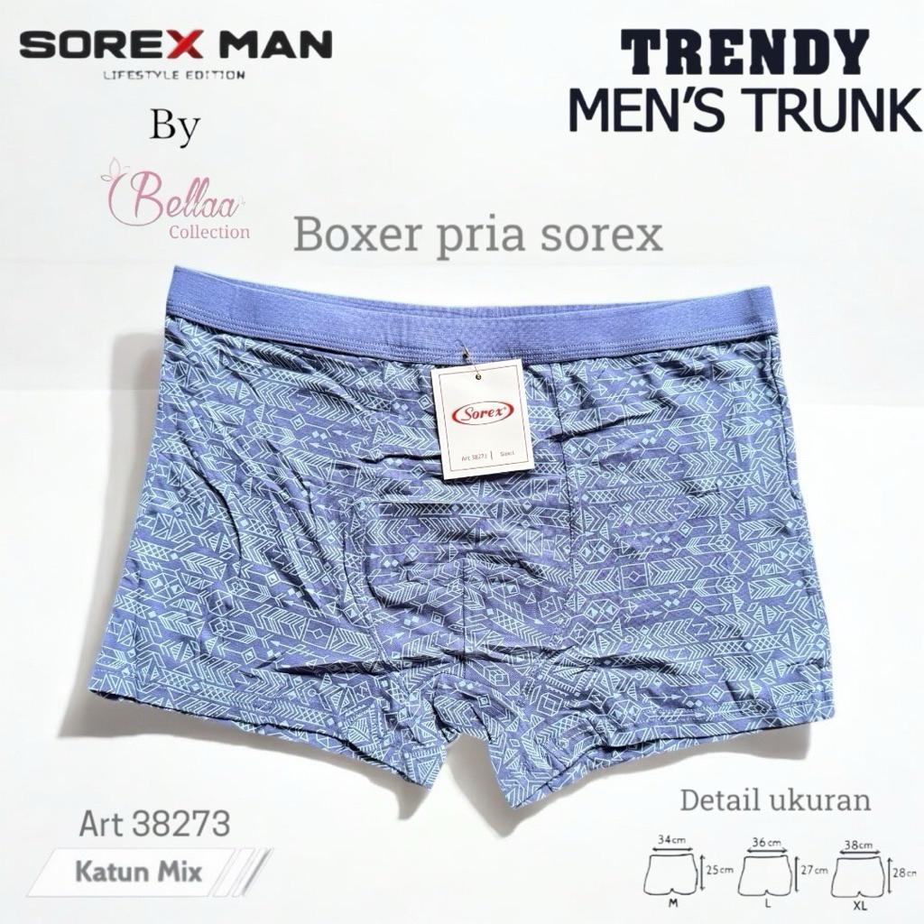 Jual ( 1 Kotak isi 2 Pcs ) Sorex Man CD Trendy Men's Trunk Boxer Katun ...